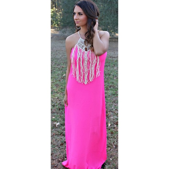 Judith March | Dresses | Judith March Boho Pink Maxi Dress | Poshmark